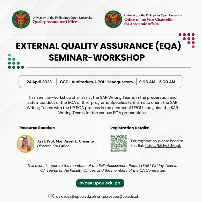 External Quality Assurance (EQA) Seminar-Workshop – Office of the Vice ...