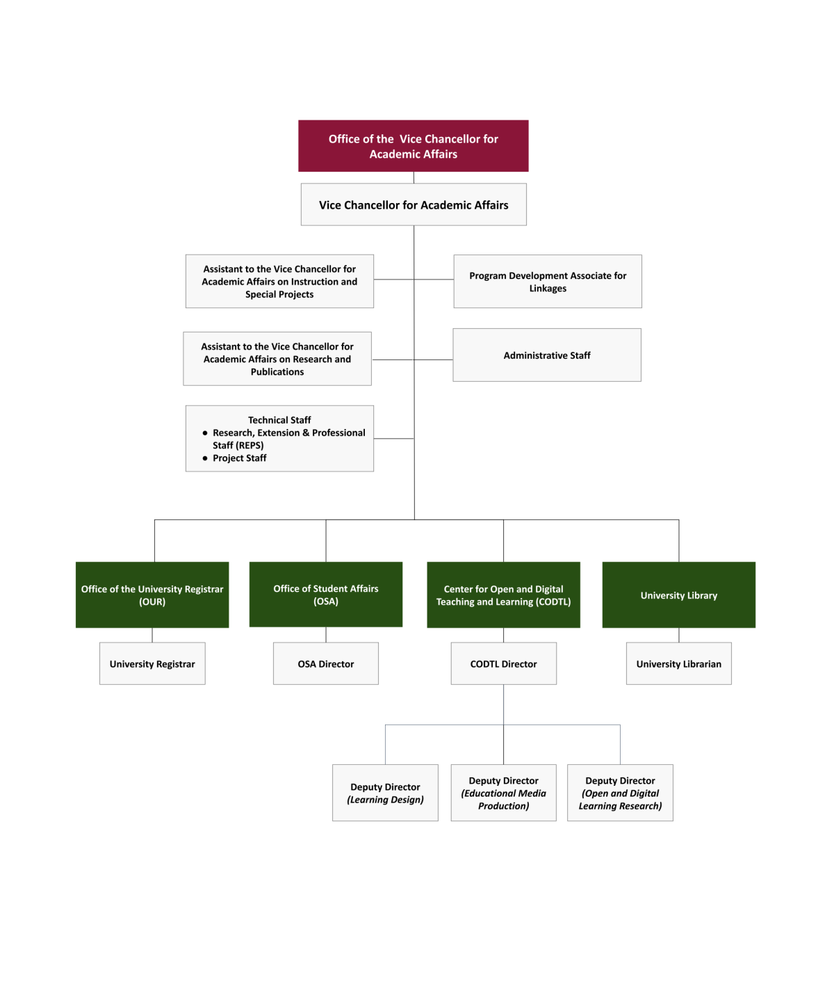 Mandate – Office of the Vice Chancellor for Academic Affairs